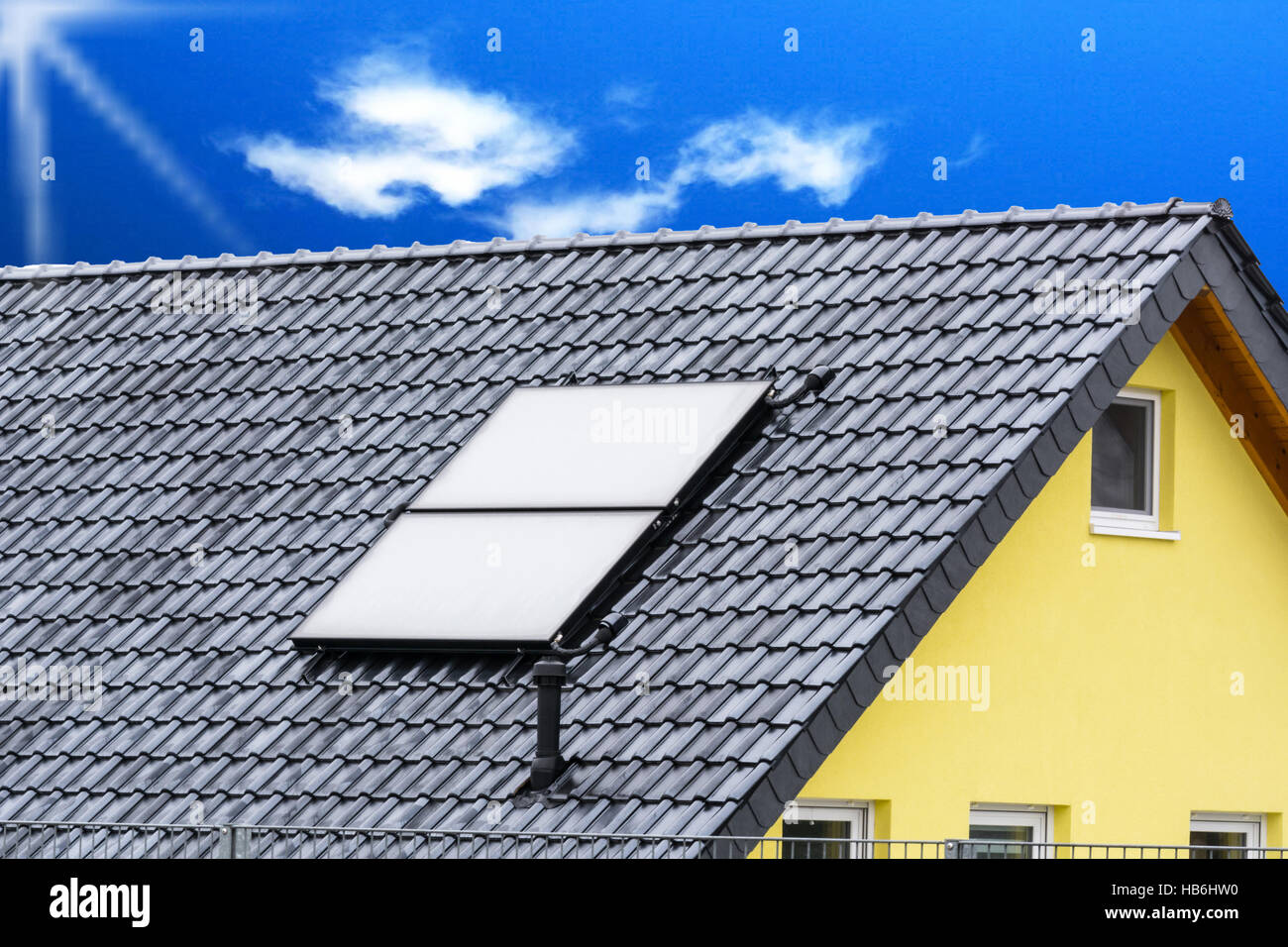 Solar panels on the roof Stock Photo - Alamy