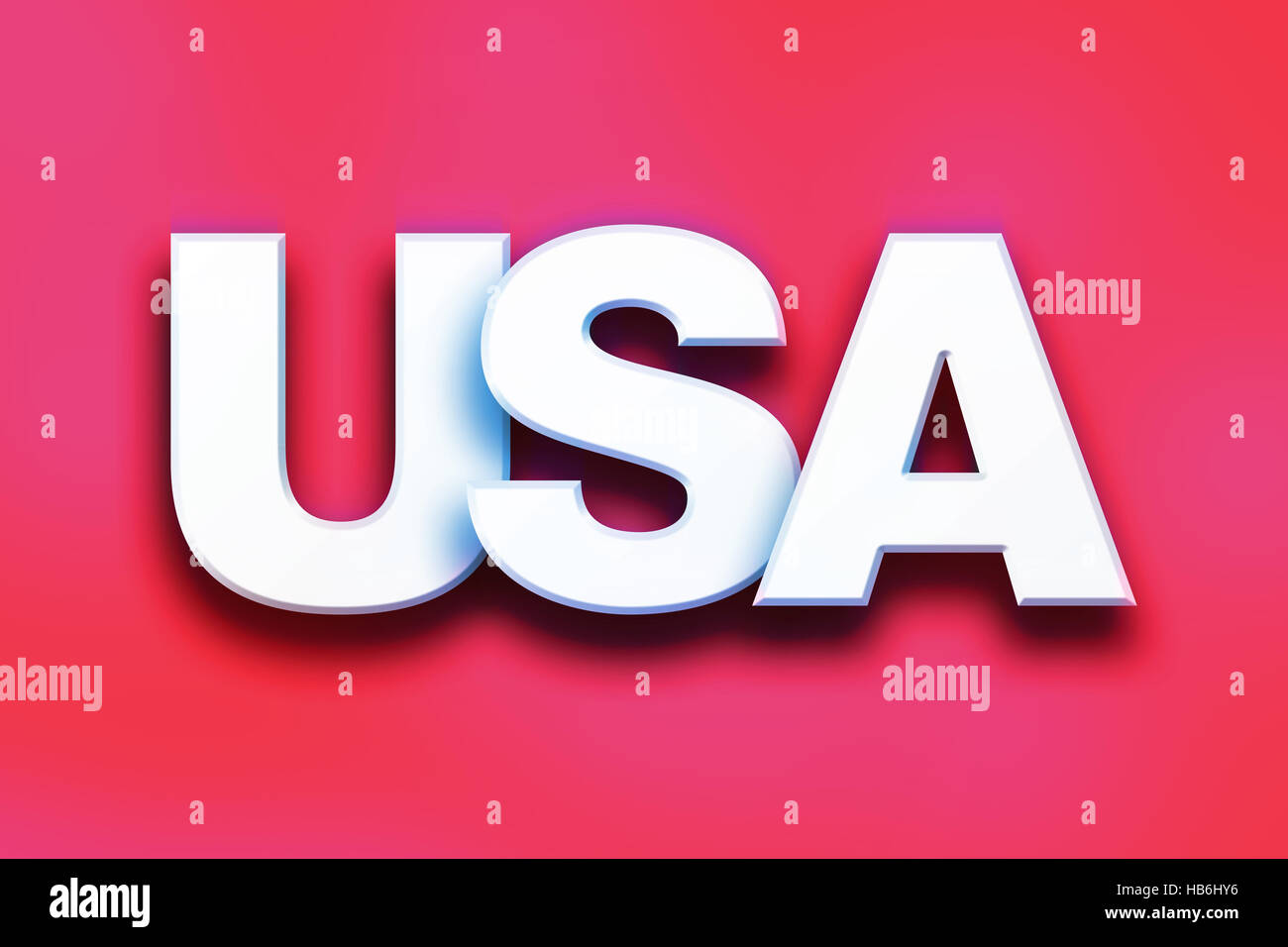 The word "USA" written in white 3D letters on a colorful background ...