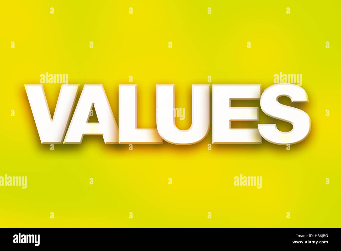 The word "Values" written in white 3D letters on a colorful background ...
