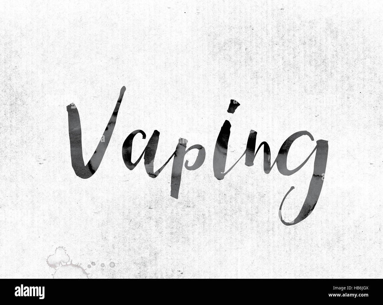 The word "Vaping" concept and theme painted in watercolor ink on a ...