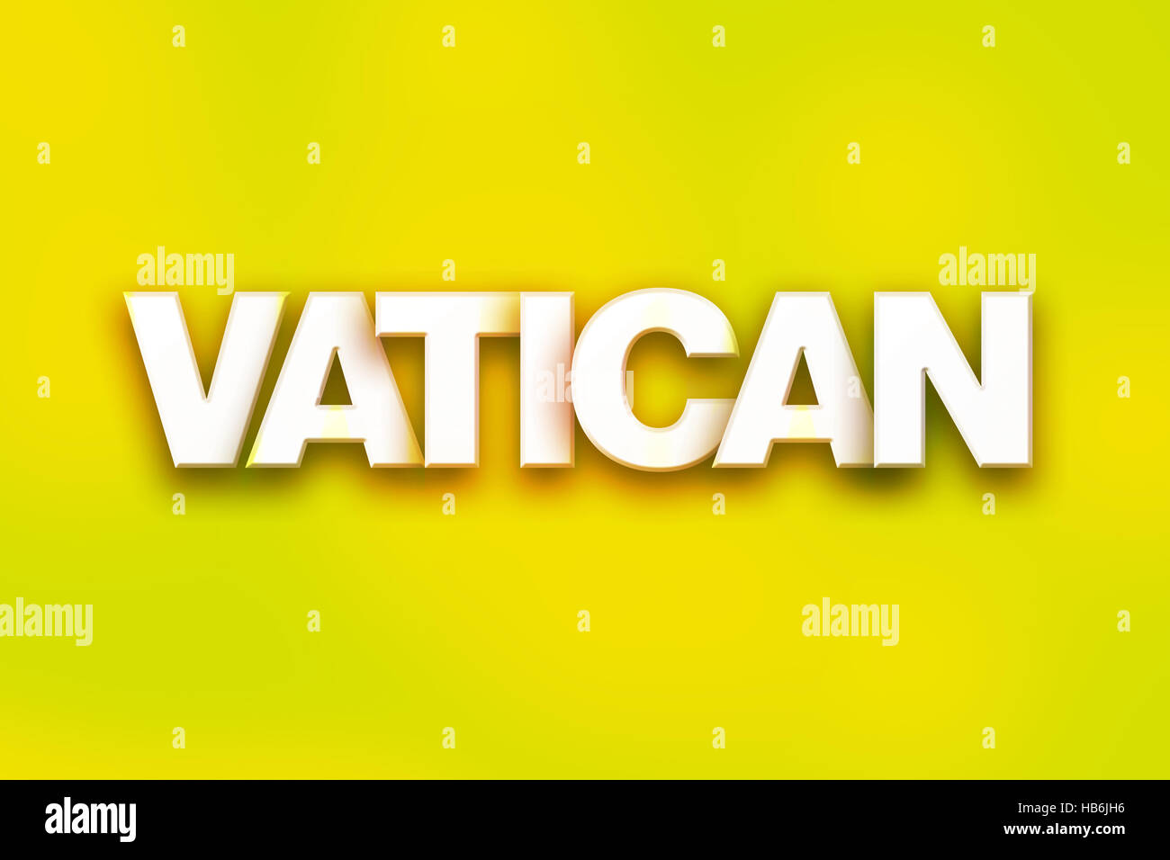 The word "Vatican" written in white 3D letters on a colorful background ...