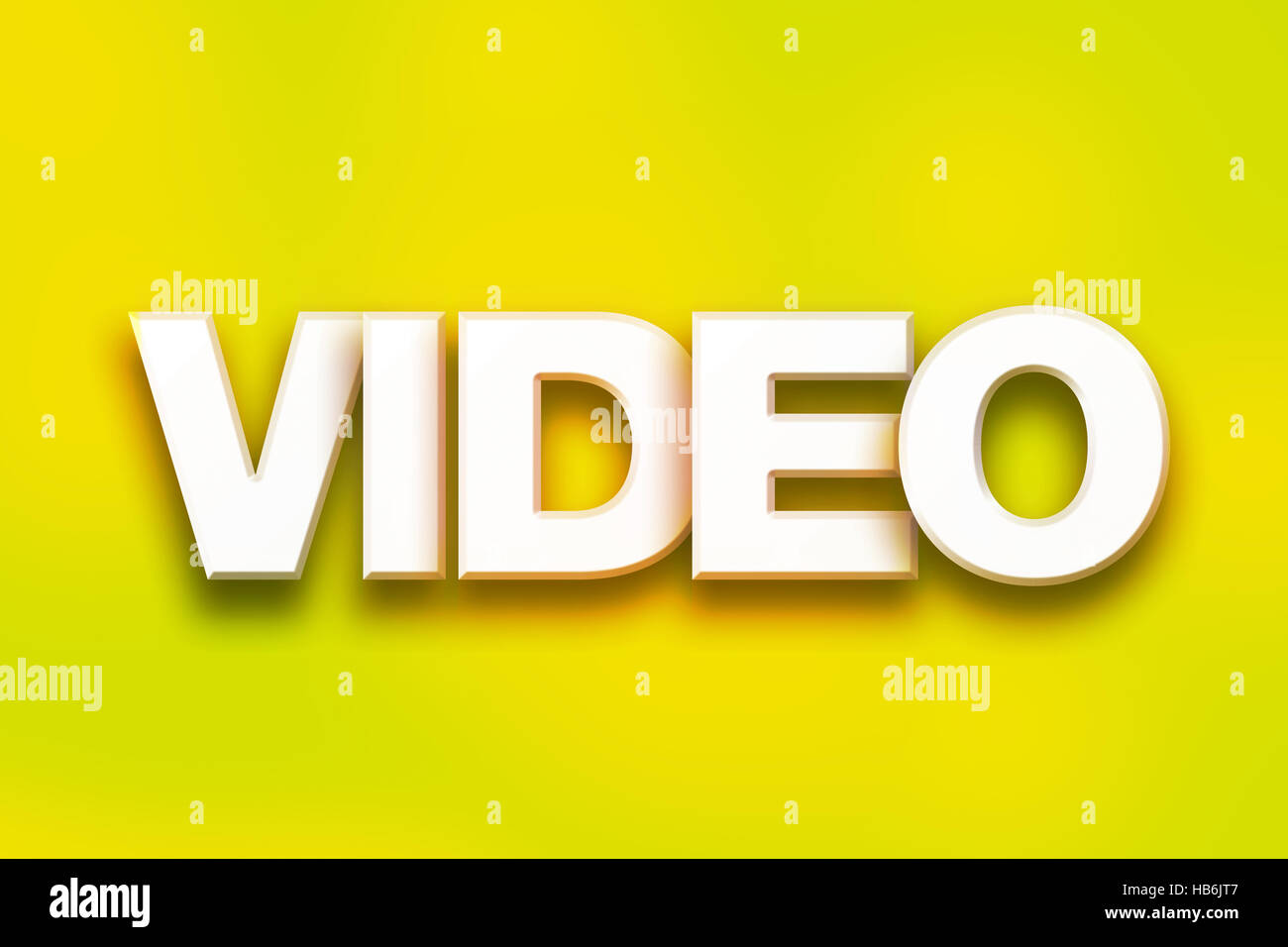 The word "Video" written in white 3D letters on a colorful background ...