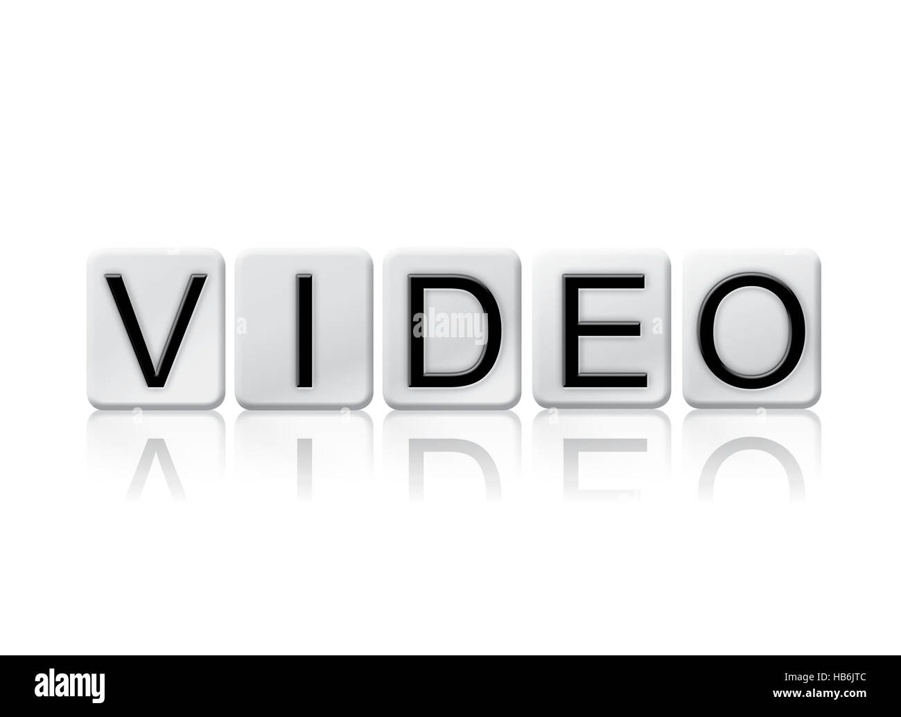 The word "Video" written in tile letters isolated on a white background ...