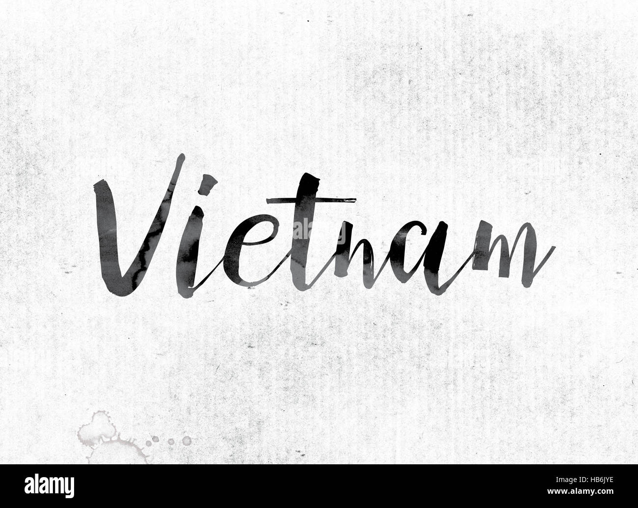 The word "Vietnam" concept and theme painted in watercolor ink on a ...