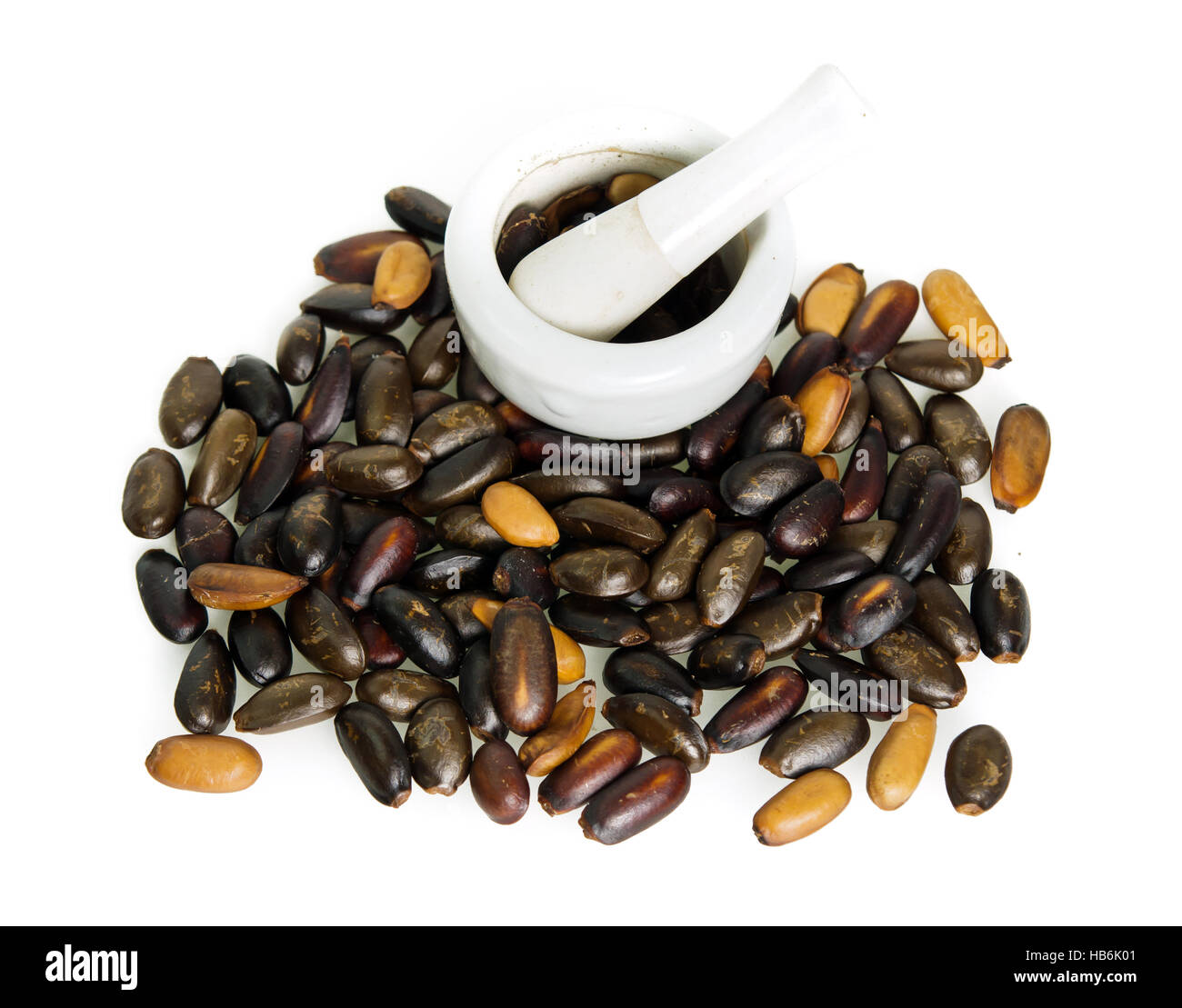 Heap of custard apple seed or kernel isolated on white (Also named as ...