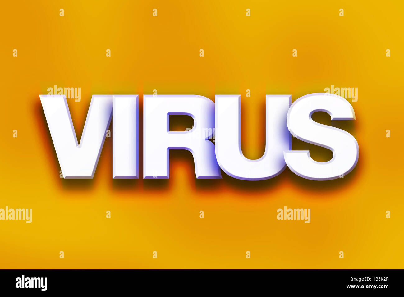 The word "Virus" written in white 3D letters on a colorful background ...