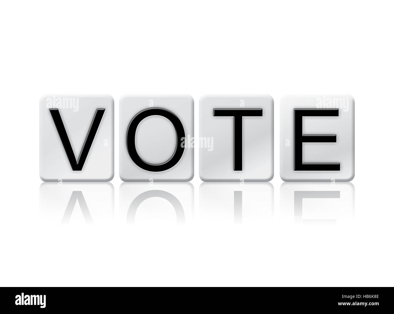 The word "Vote" written in tile letters isolated on a white background ...