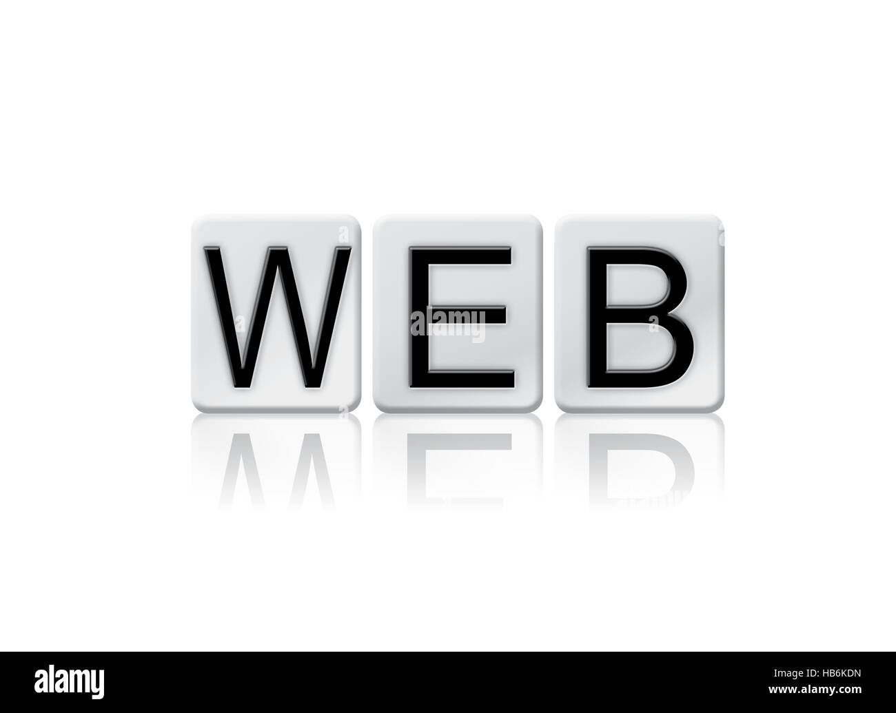 The word "Web" written in tile letters isolated on a white background ...