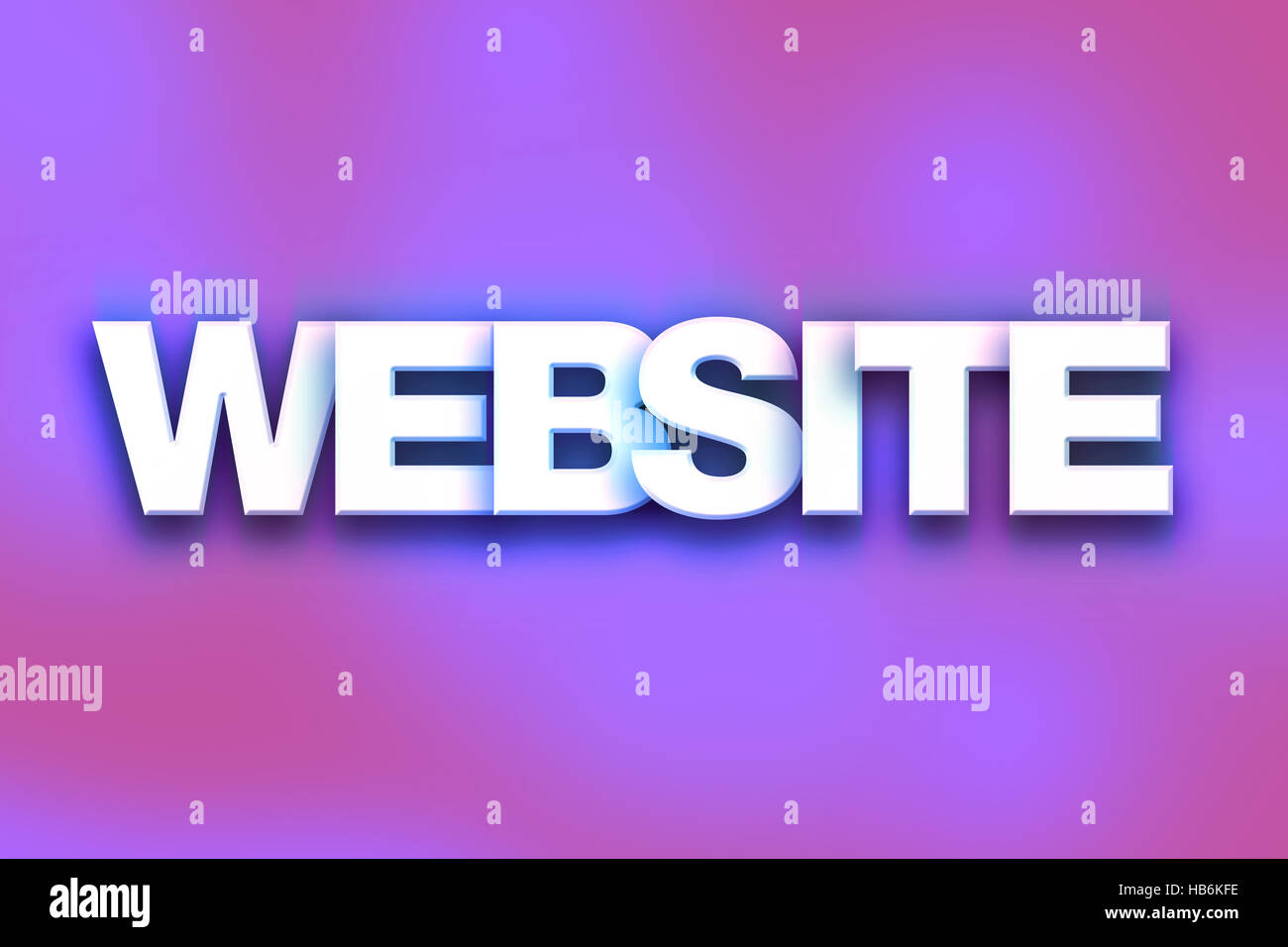 The word "Website" written in white 3D letters on a colorful background ...