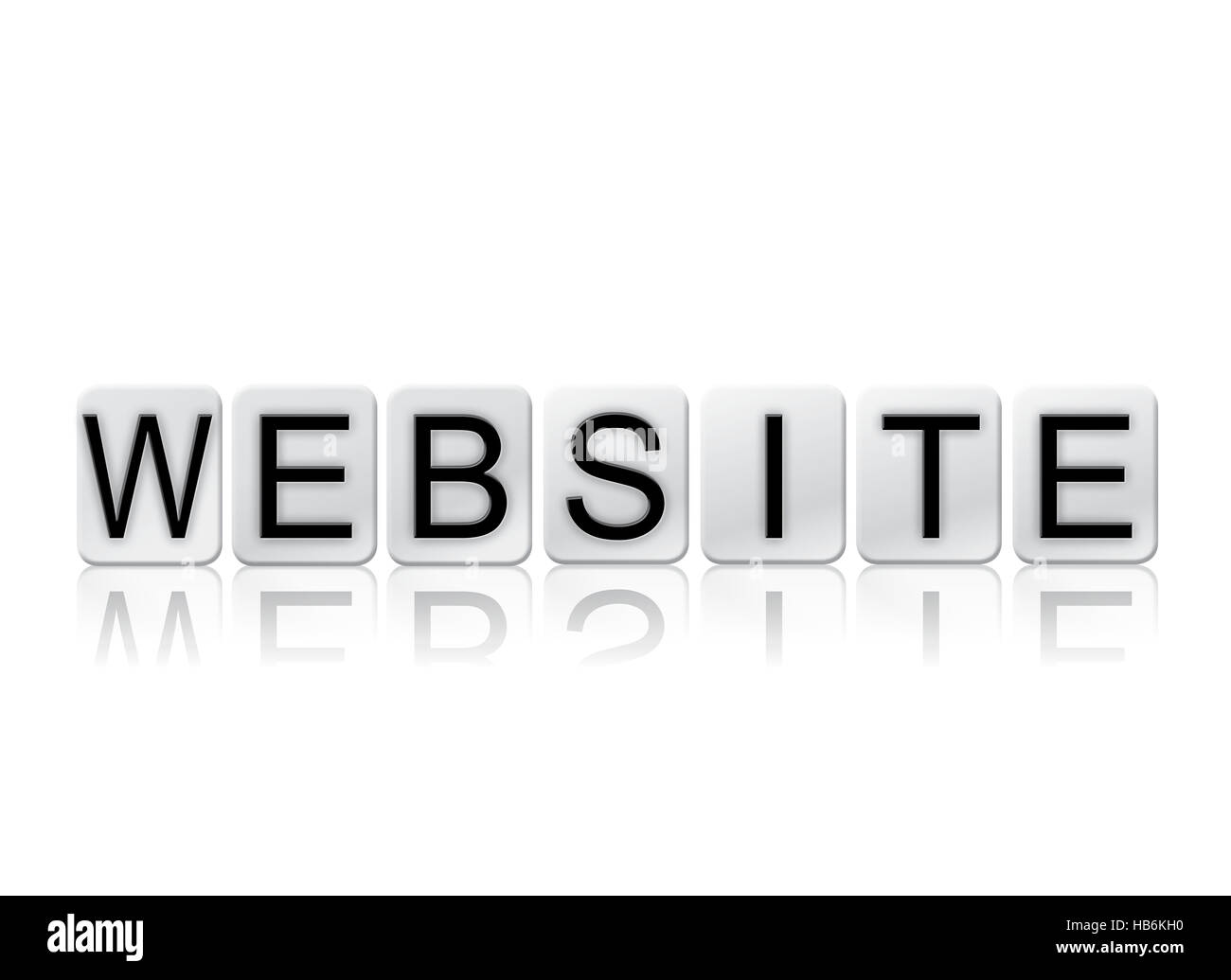 The word "Website" written in tile letters isolated on a white ...