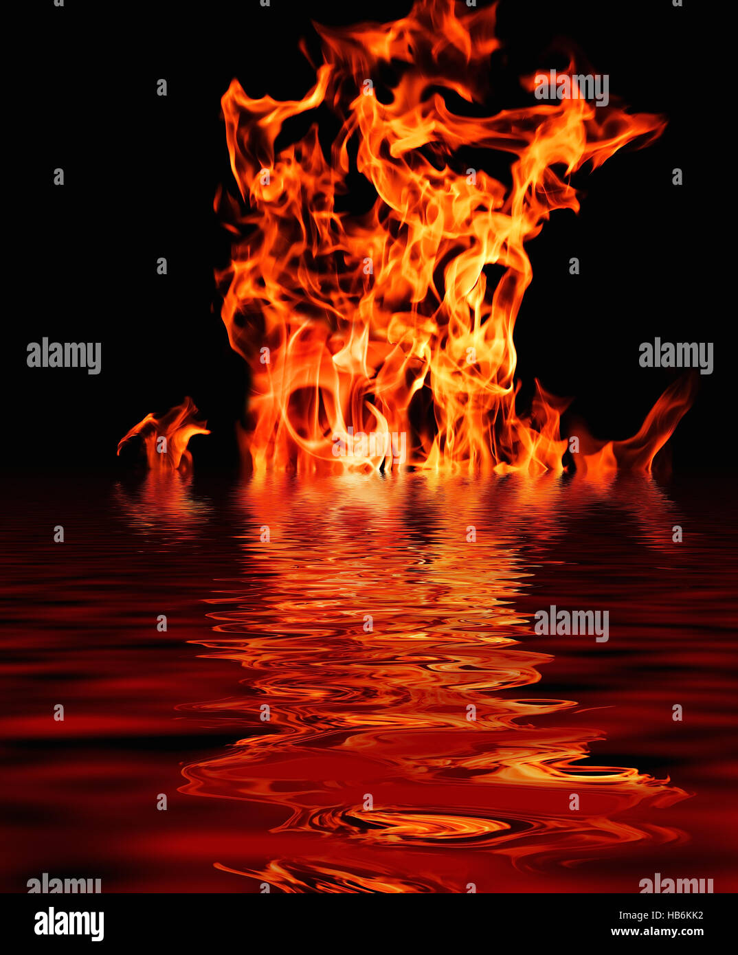 raging flames red fire black background Stock Photo - Alamy