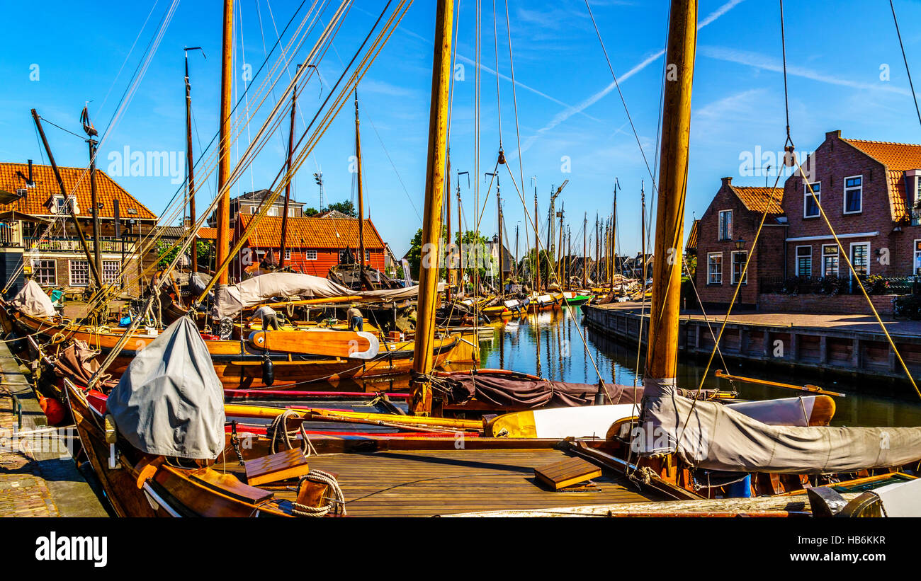 Traditional Dutch Botter Fishing Boats in the small Harbor of the ...