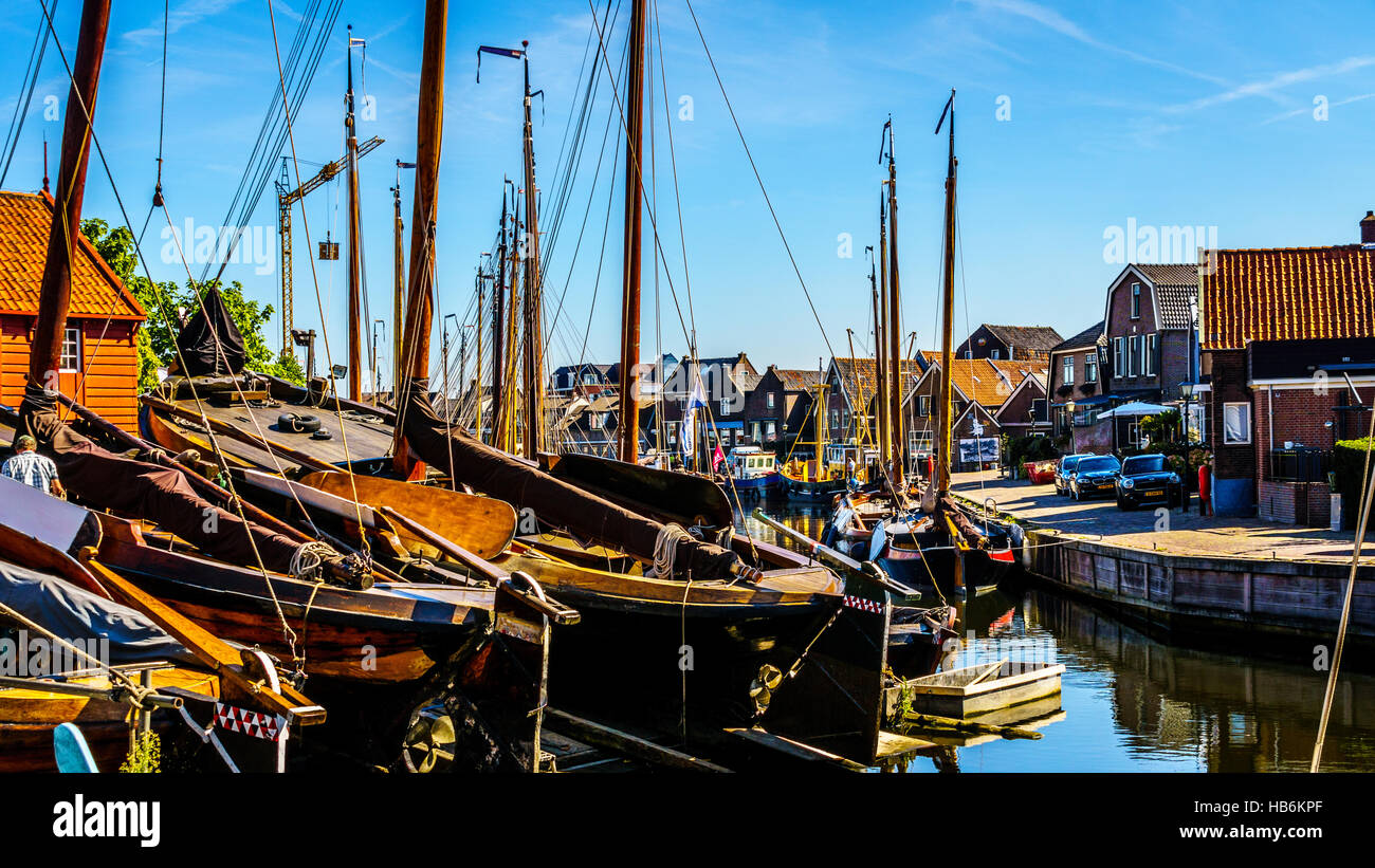 Traditional Botter Fishing Boats in Dry Dock in the Harbor of the ...