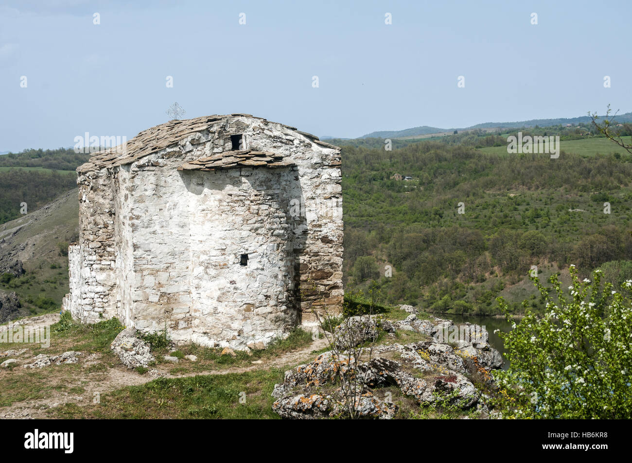 Medieval stone chapel exterior Stock Photo - Alamy