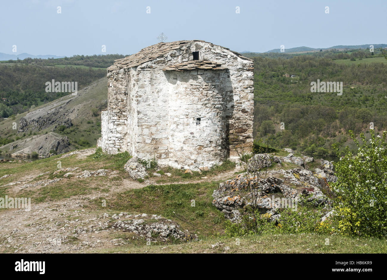 Medieval stone chapel exterior Stock Photo - Alamy