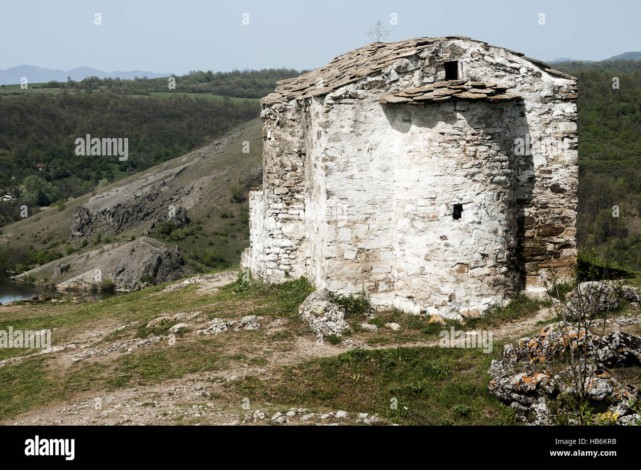 Medieval stone chapel exterior Stock Photo - Alamy