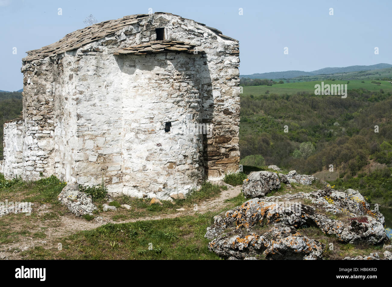 Medieval stone chapel exterior Stock Photo - Alamy