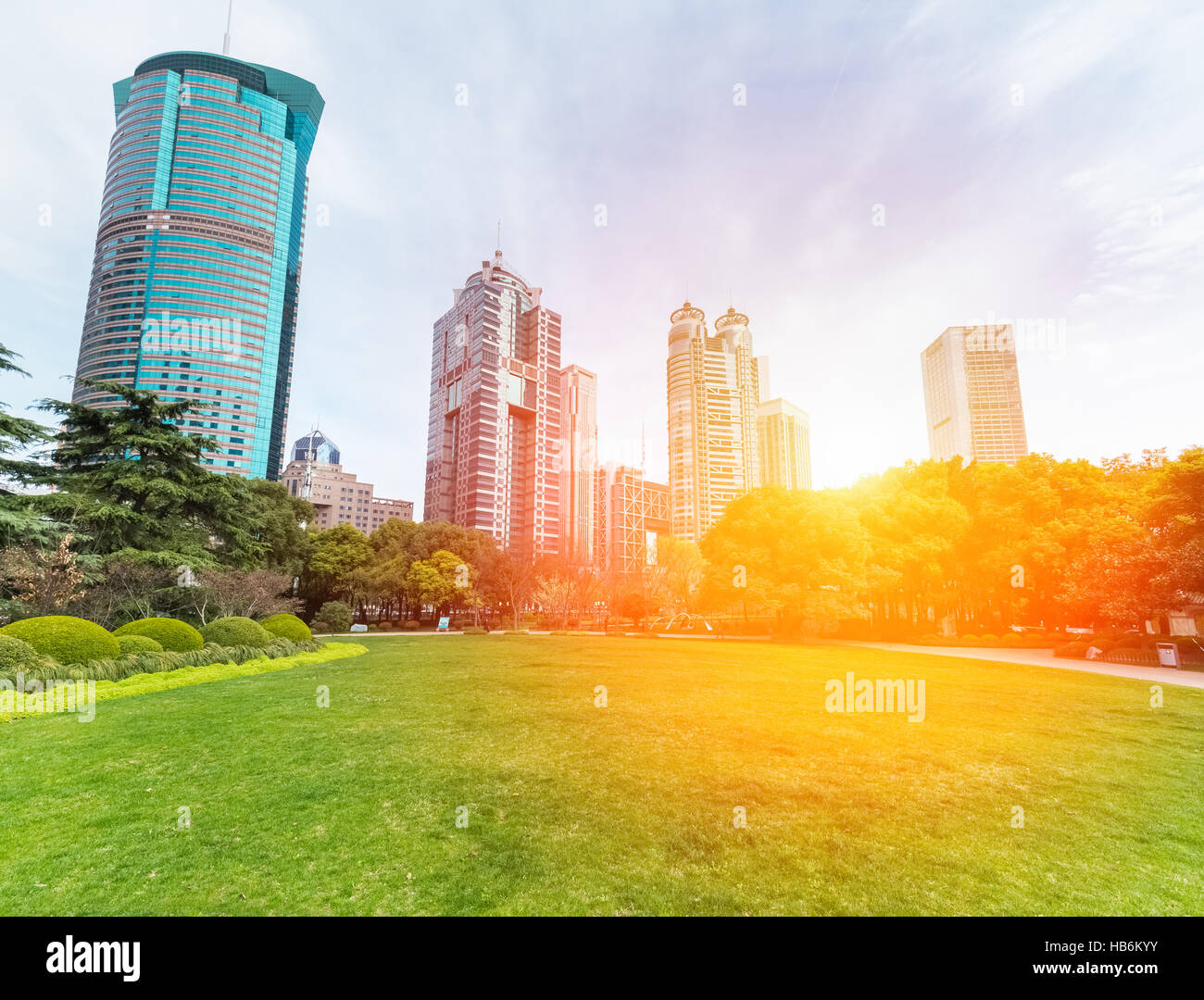 greenland with modern buildings in spring Stock Photo - Alamy