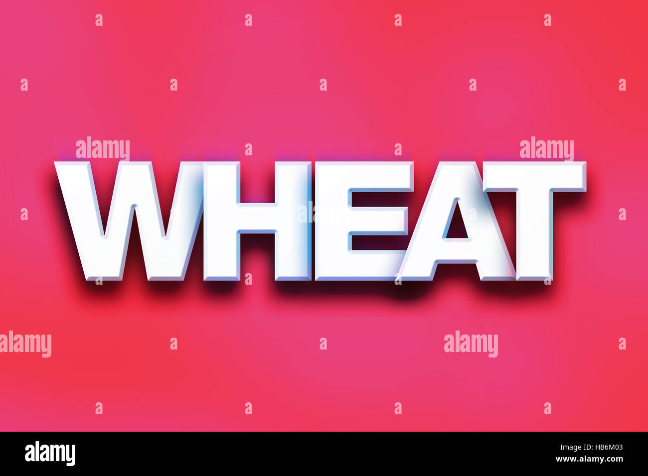 The word "Wheat" written in white 3D letters on a colorful background ...