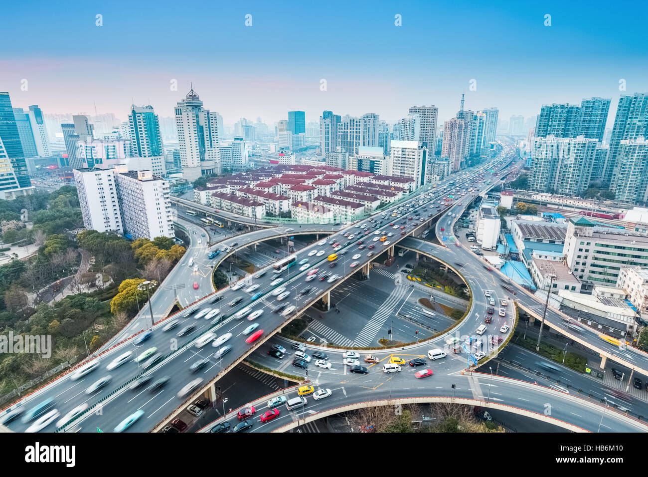 city overpass at dusk Stock Photo - Alamy
