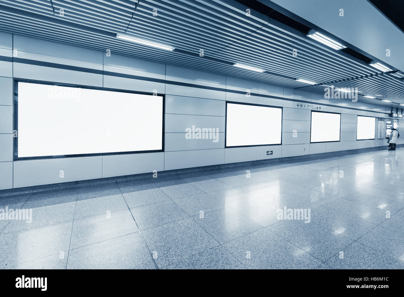 blank billboard in metro station Stock Photo - Alamy