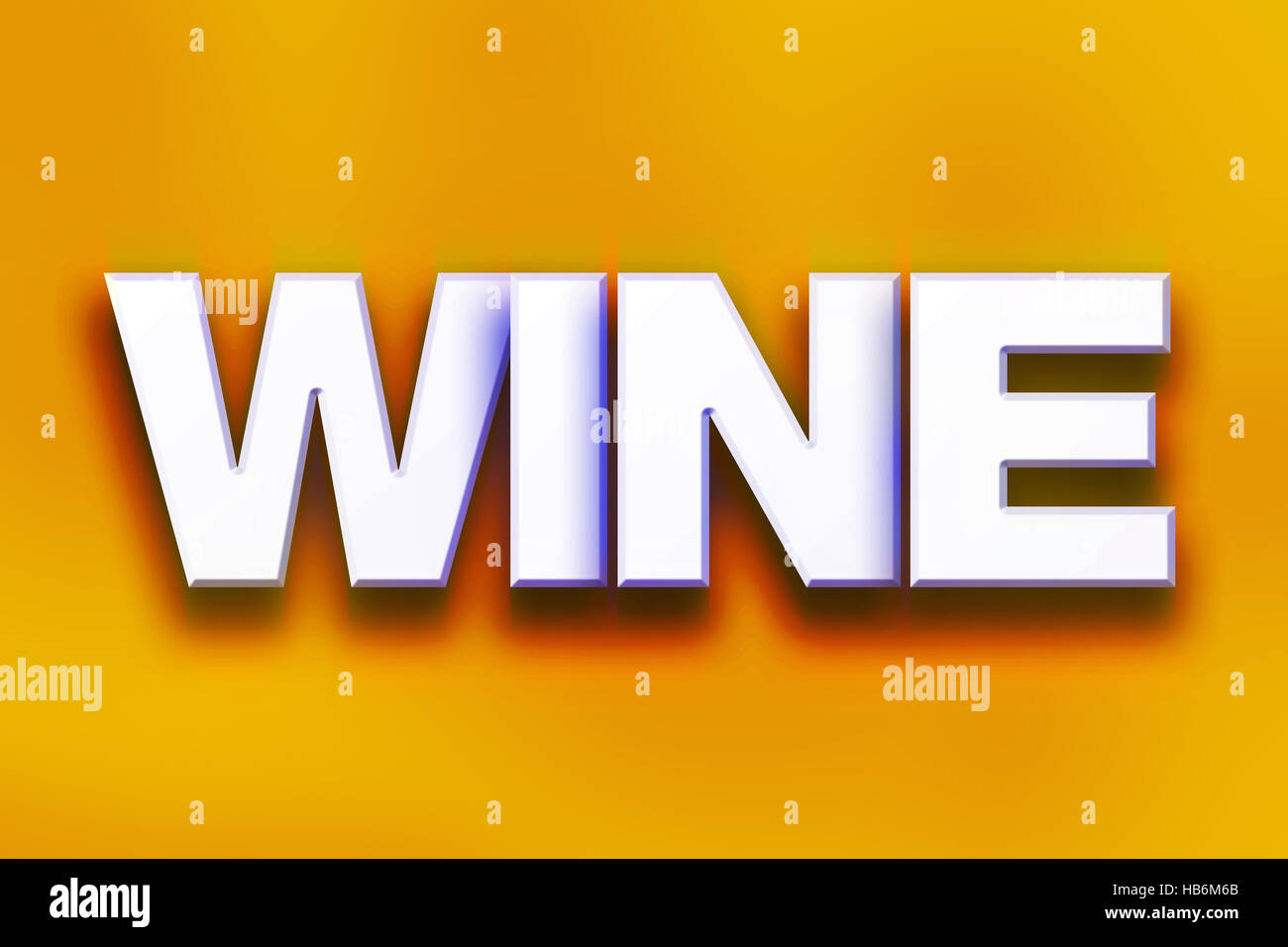 The word "Wine" written in white 3D letters on a colorful background ...