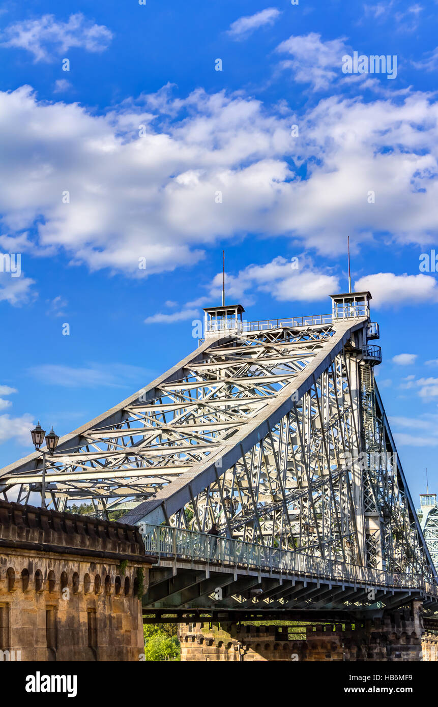 Blue wonder in Dresden - Loschwitzer Bridge Stock Photo - Alamy