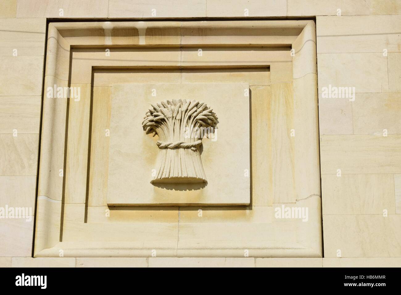 Corn Exchange Symbol in stone Stock Photo - Alamy
