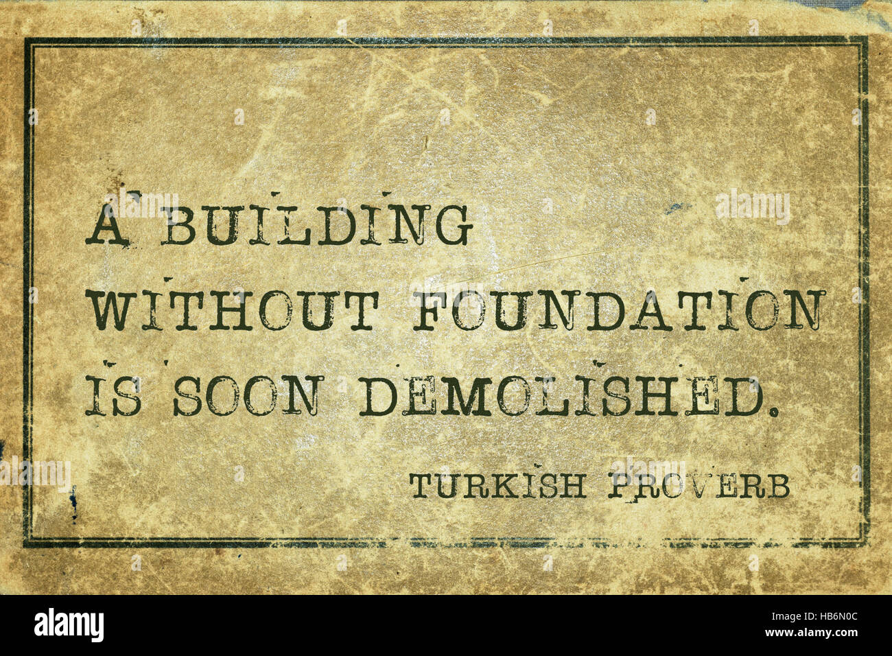 A building without foundation is soon demolished - ancient Turkish ...