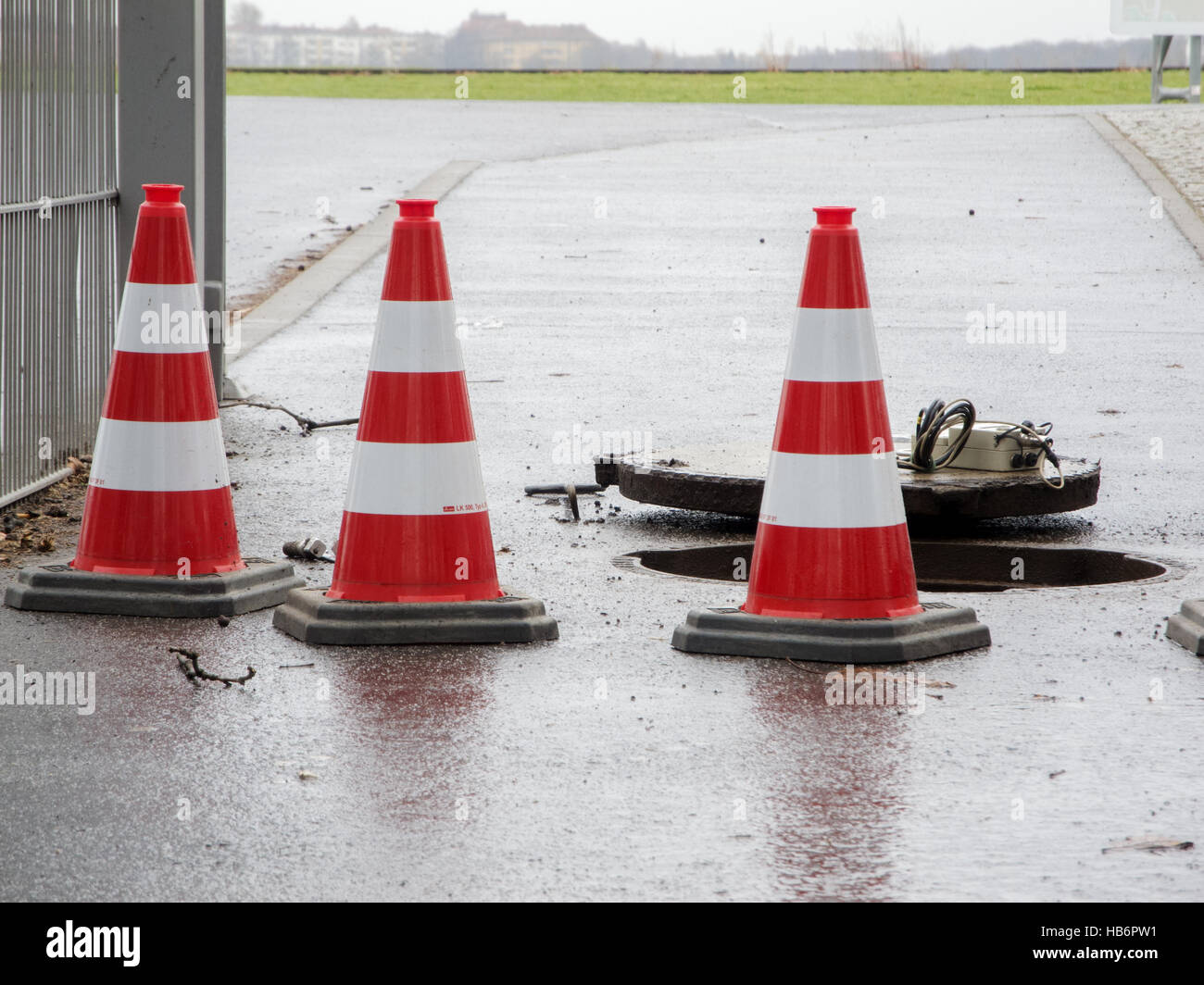 three pylons on the shaft Stock Photo - Alamy