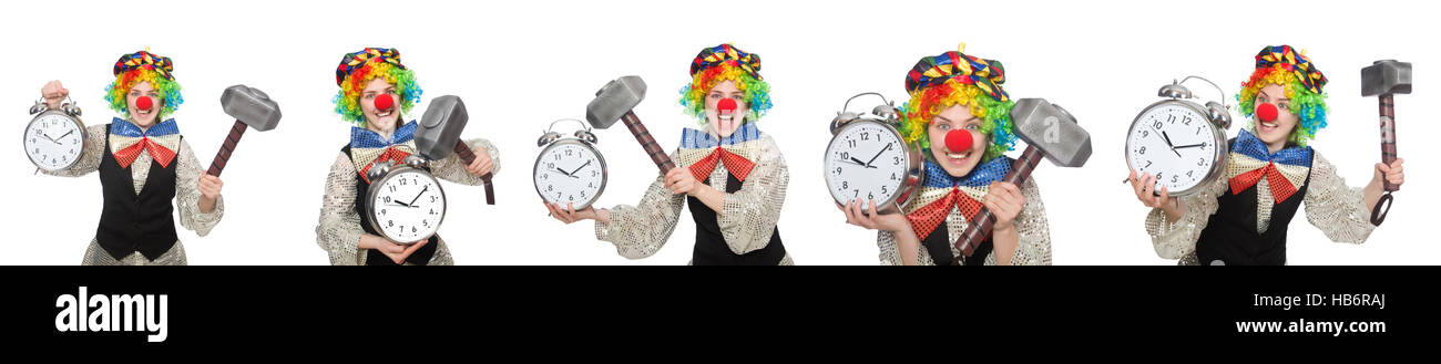 Clown in various poses isolated on white Stock Photo - Alamy