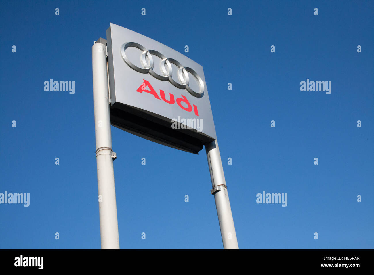 Audi car dealership sign London Stock Photo - Alamy