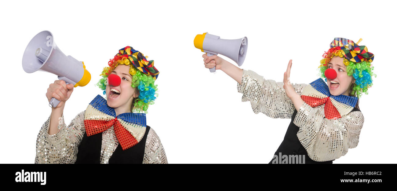 Clown in various poses isolated on white Stock Photo - Alamy