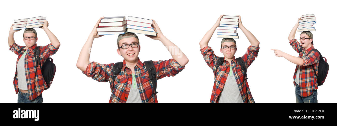 Composite photo of student with books Stock Photo - Alamy