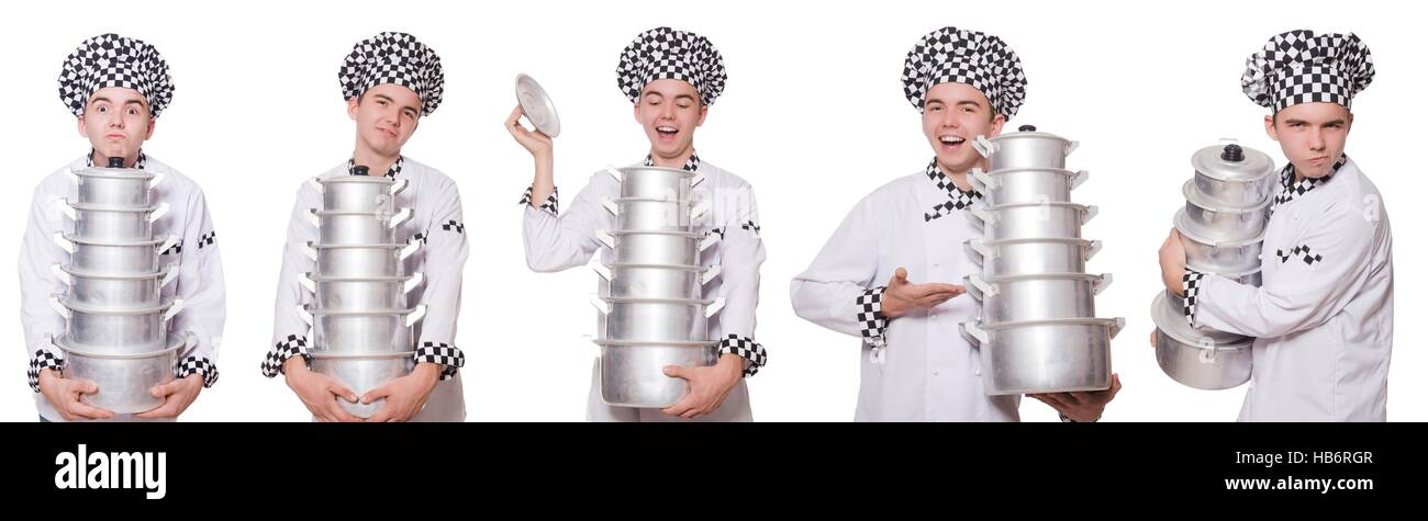 Set of photos with funny cook Stock Photo - Alamy