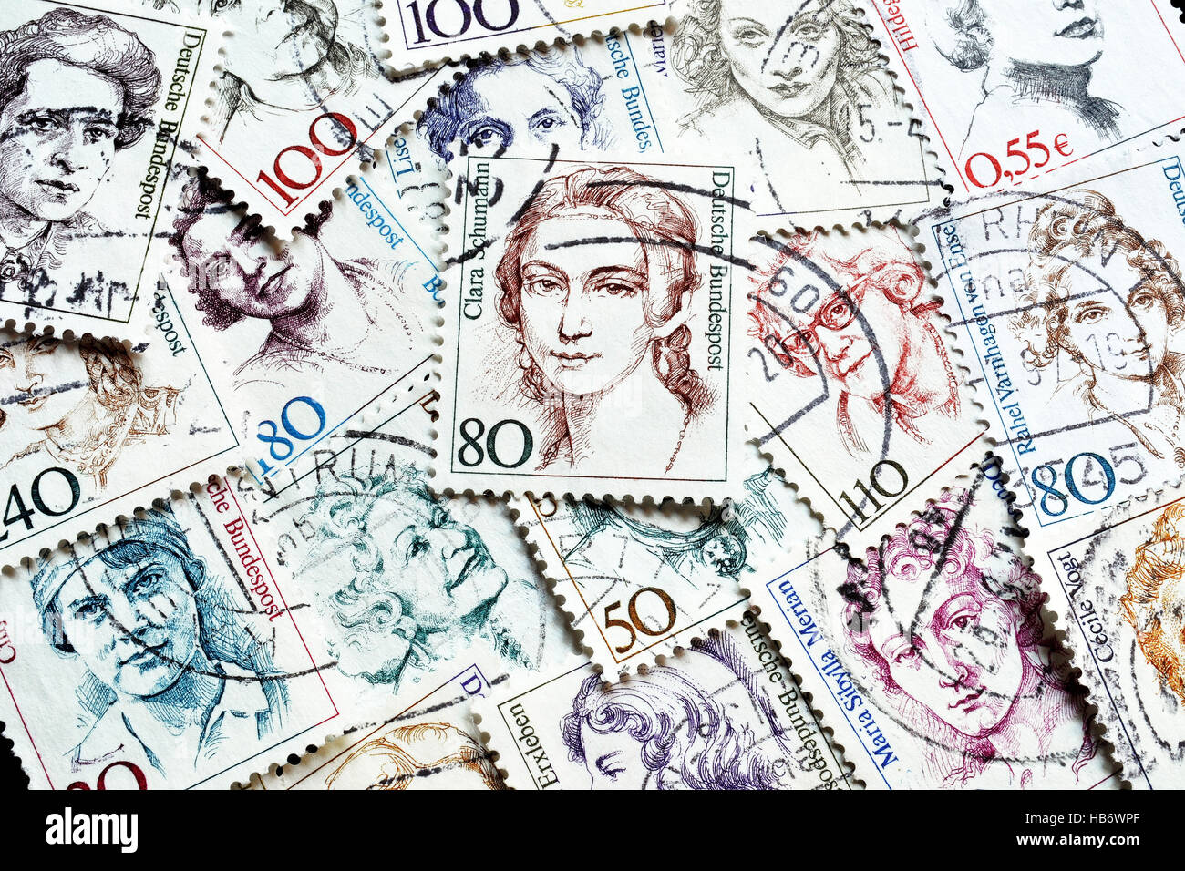 Germany famous women on stamps Stock Photo - Alamy