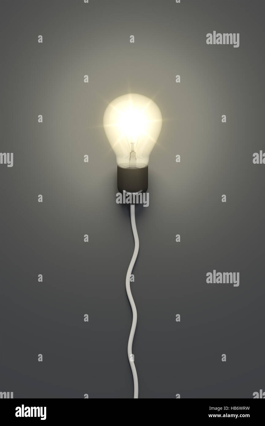 light bulb on a grey background Stock Photo - Alamy