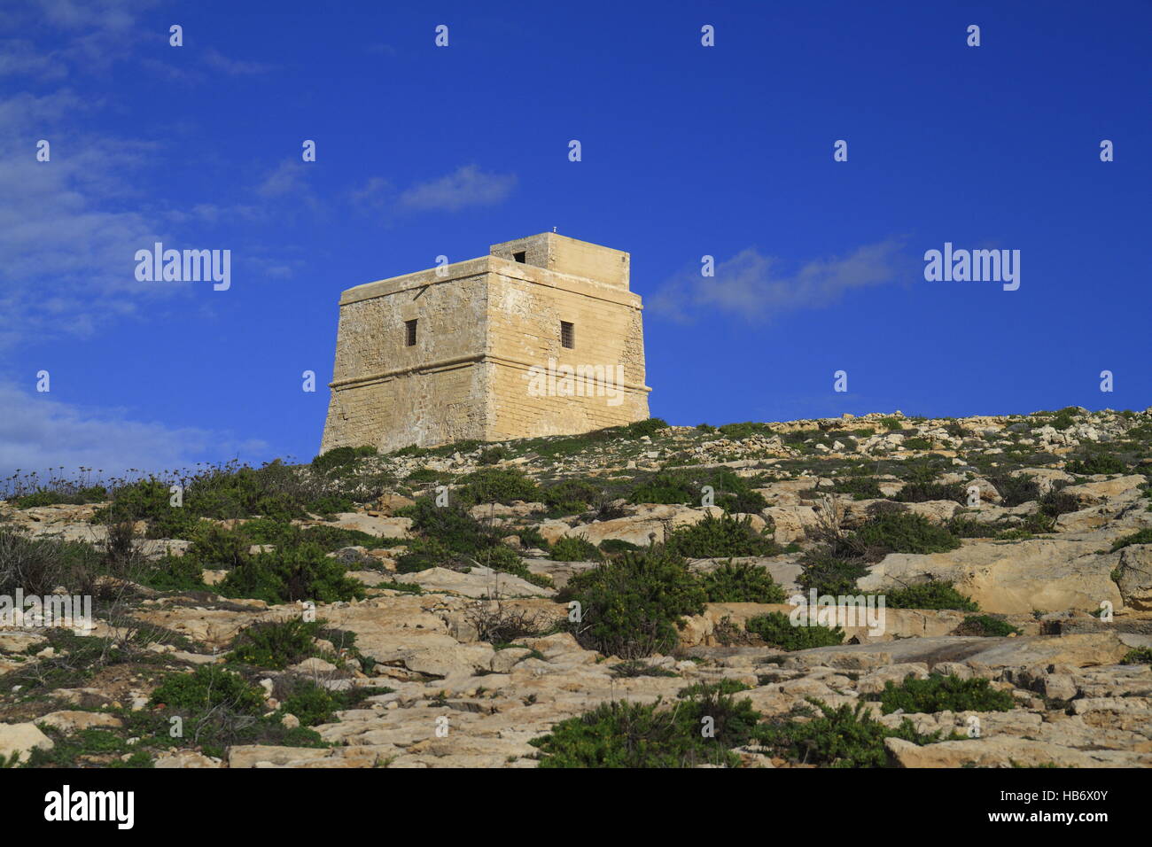 Dwejra Tower Gozo, Malta Stock Photo - Alamy