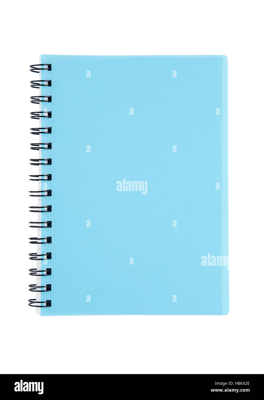 Empty cyan blue notebook for office on isolated white background Stock ...