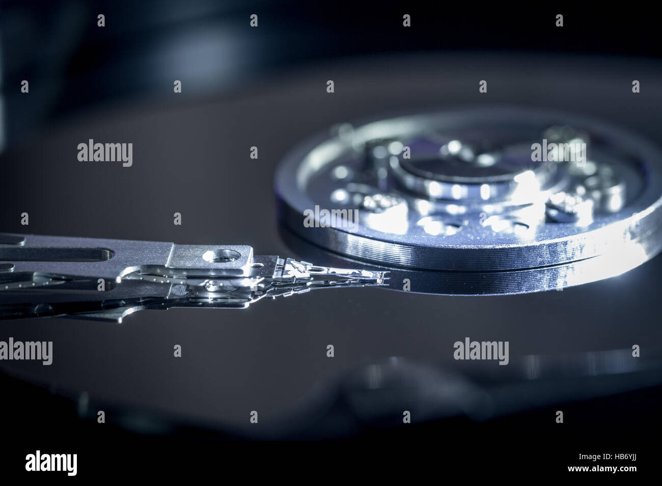 Inner workings of a hard disk Stock Photo - Alamy