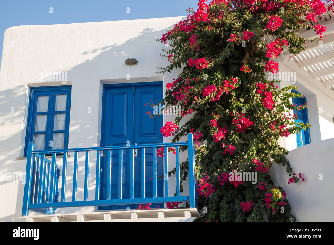 Blue Greek Door Stock Photo - Alamy