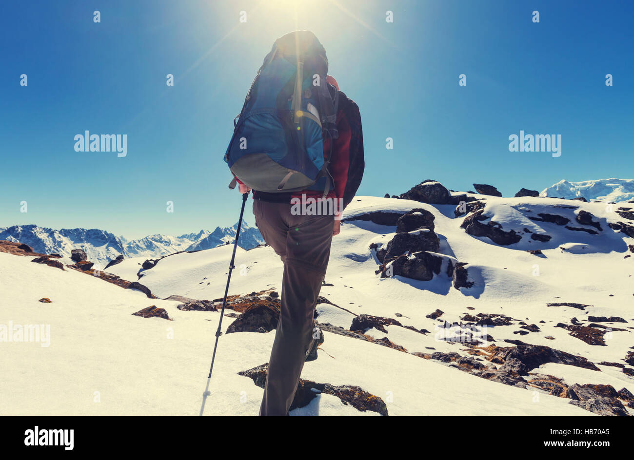 Hike in Himalayas Stock Photo - Alamy