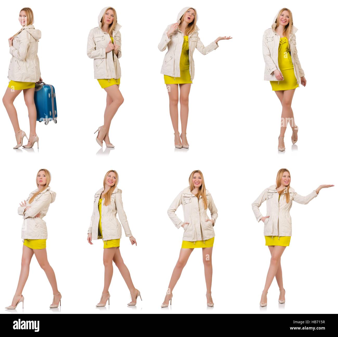 Woman in various poses isolated on white Stock Photo - Alamy