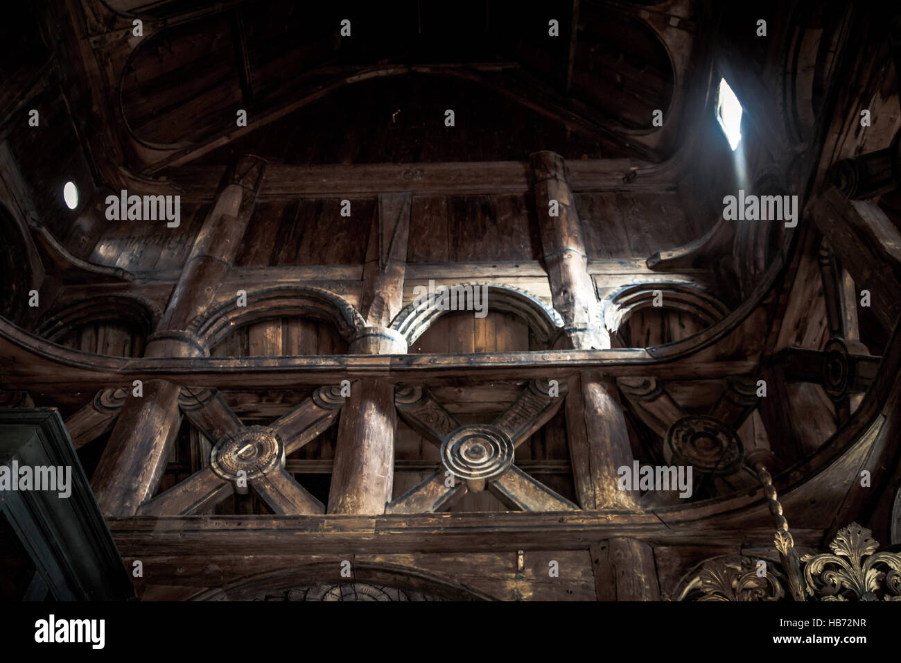 Stave Church - interior - design Stock Photo - Alamy