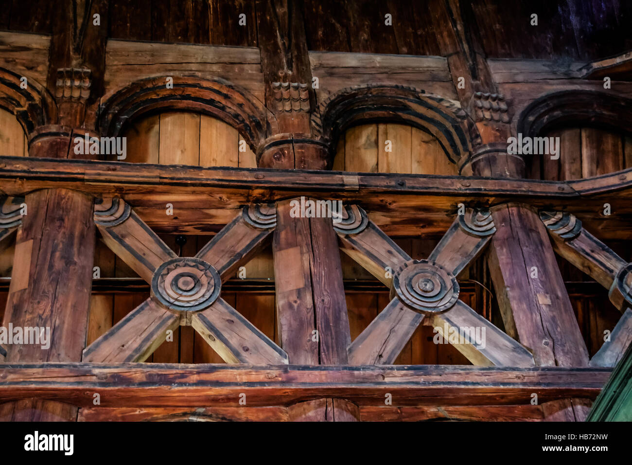 Stave Church - interior - design Stock Photo - Alamy