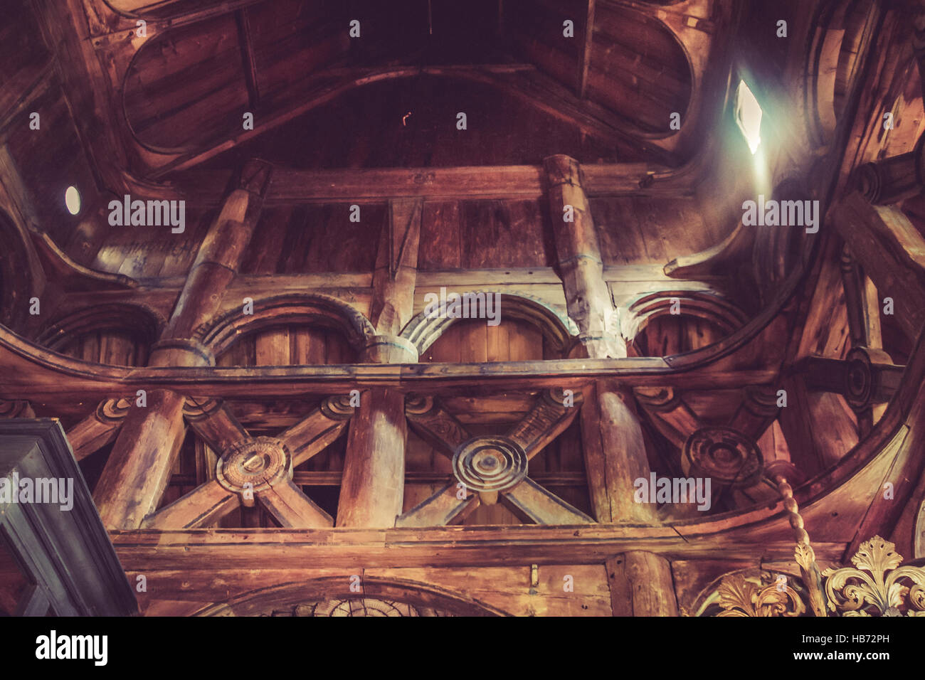 Stave Church - interior - design Stock Photo - Alamy