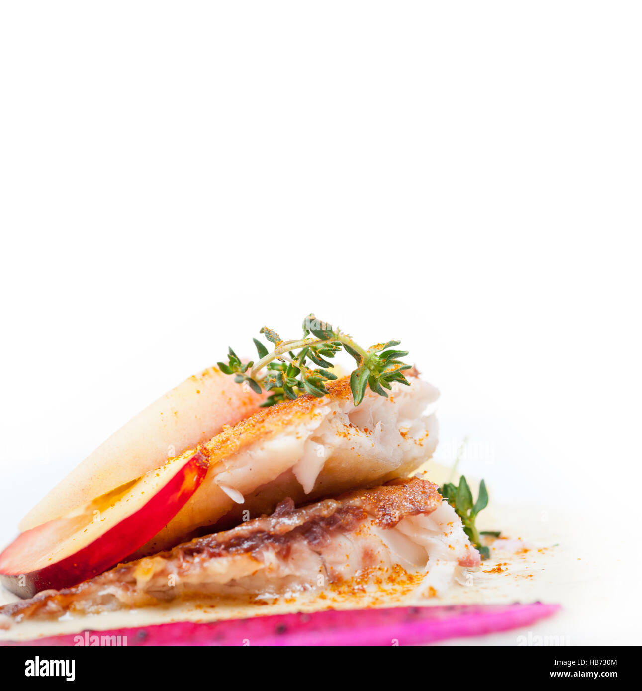 sea bream fillet butter pan fried Stock Photo - Alamy