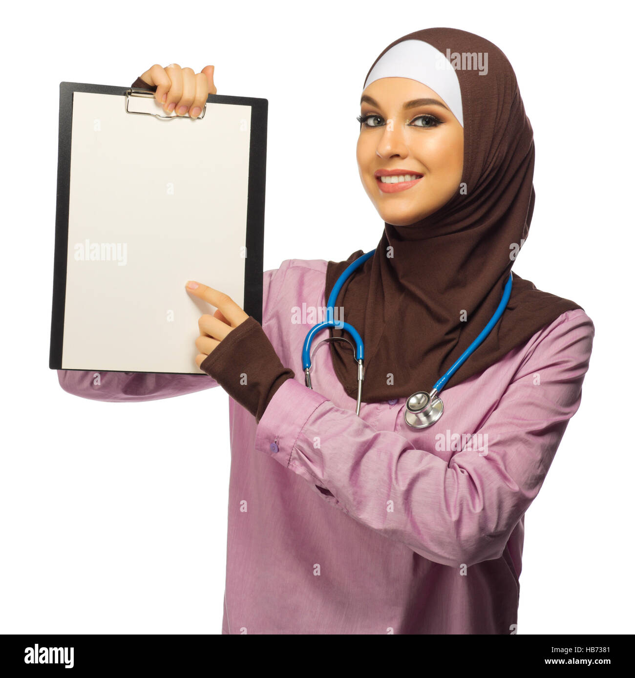 Muslim woman medical doctor isolated Stock Photo - Alamy