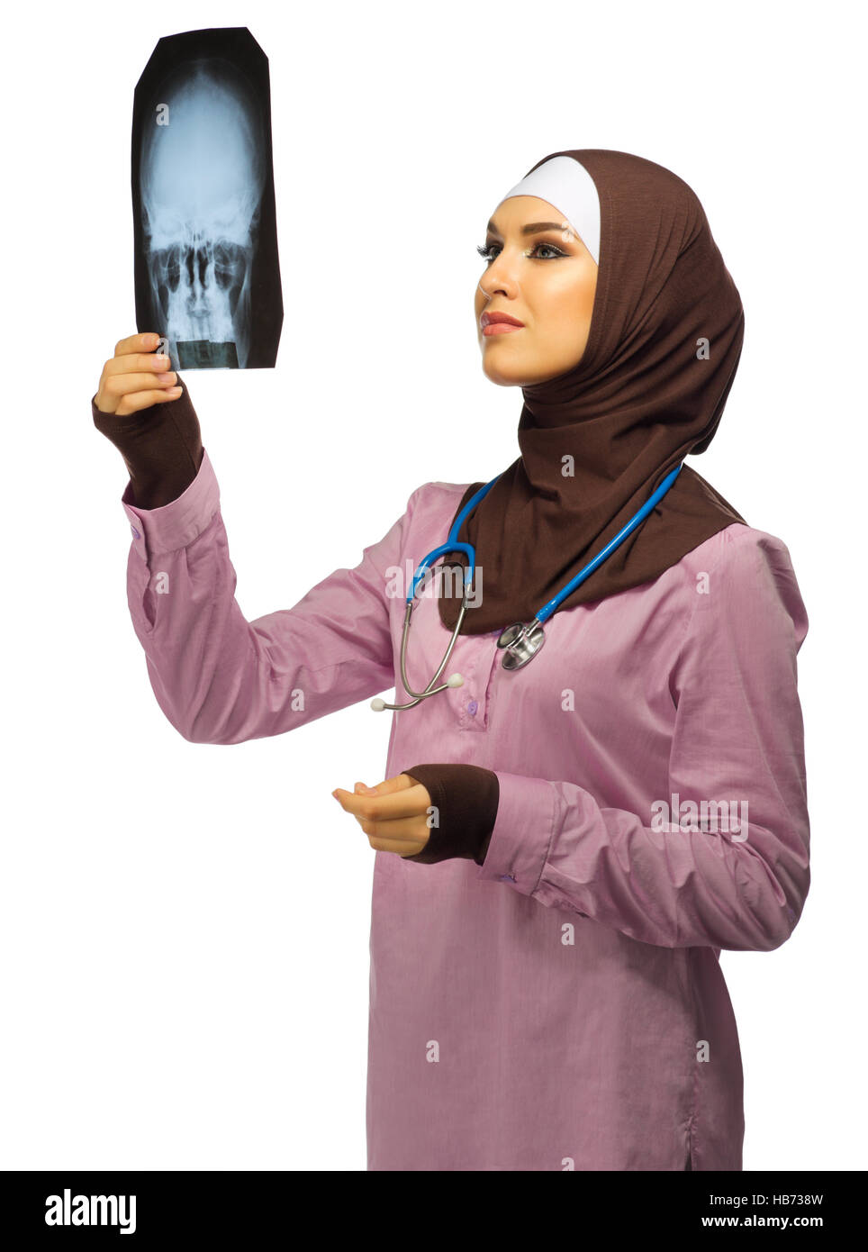 Muslim woman medical doctor isolated Stock Photo - Alamy