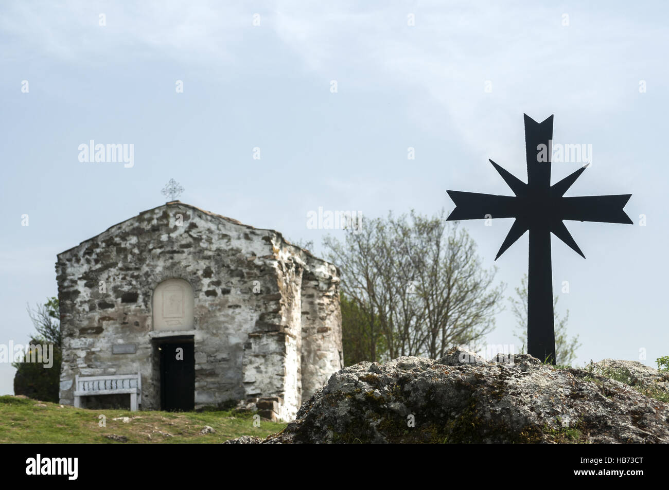 Medieval stone chapel exterior Stock Photo - Alamy